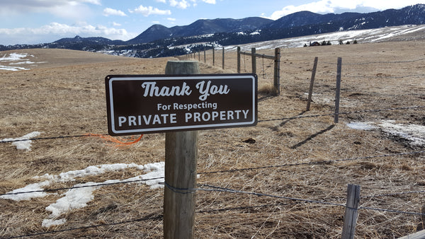 Metal Private Property Sign | Signs of the Mountains